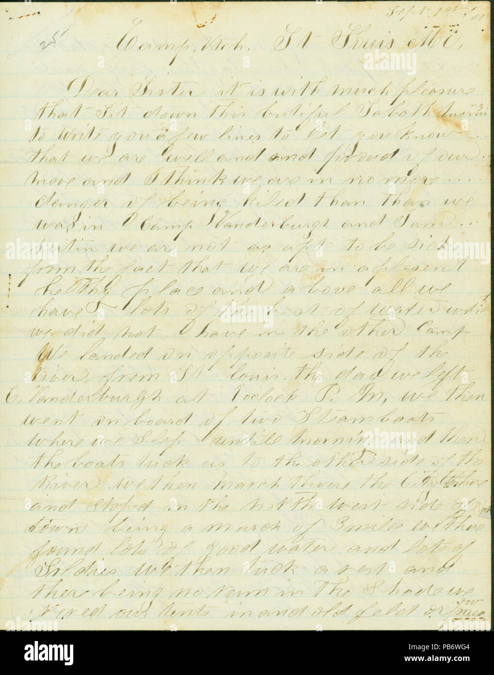 1792 Unsigned letter of a Union soldier, Camp Utah( ), St. Louis, to ...