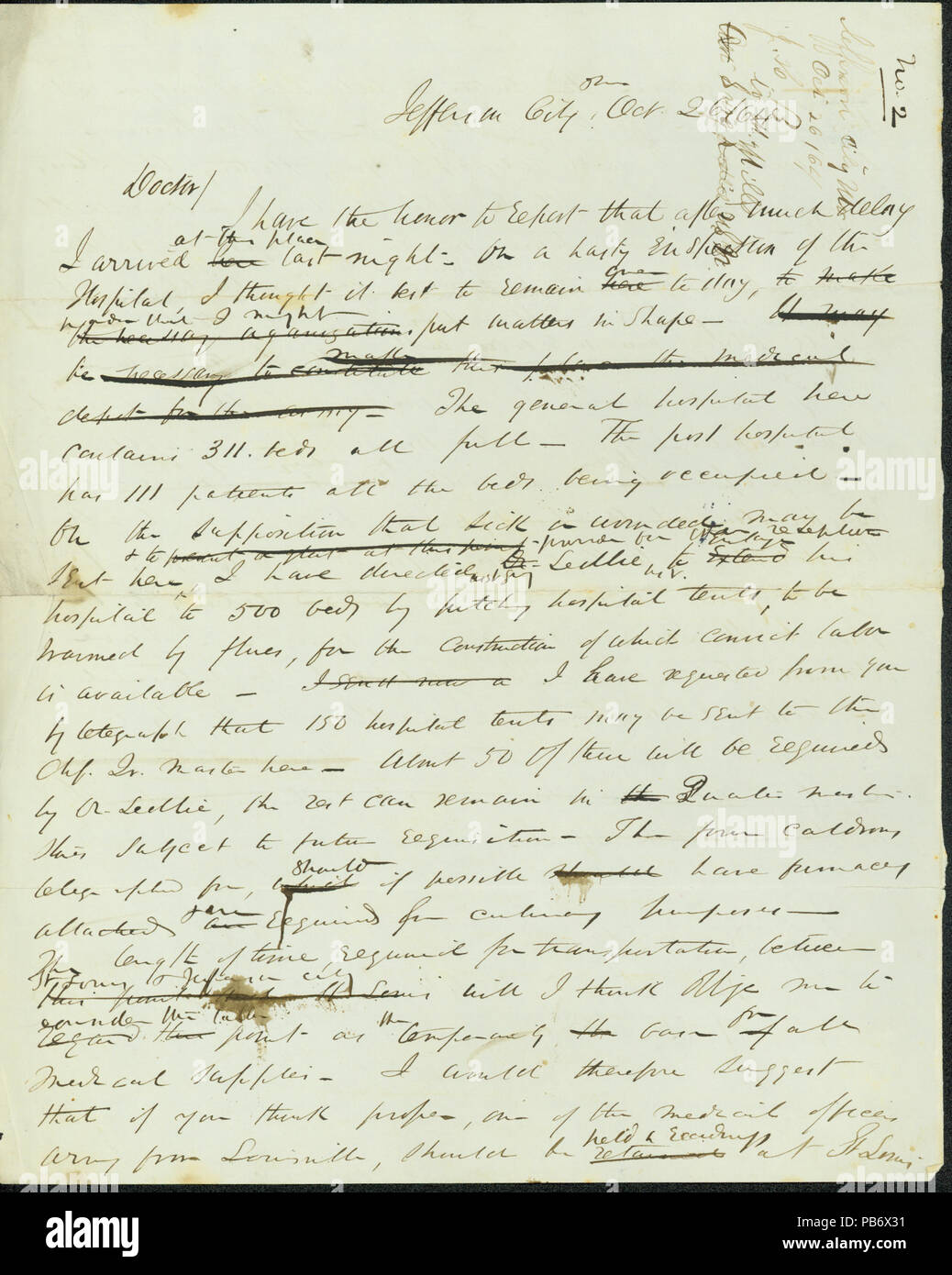 899 Letter (of John H. Brinton ), Jefferson City, to Doctor, October 26 ...