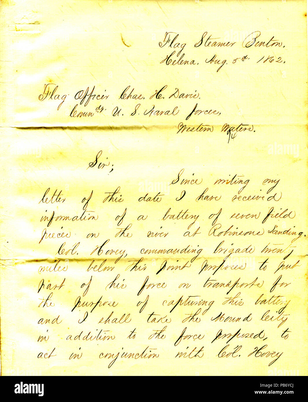 903 Letter from Seth Ledyard Phelps, U. S. S. Benton, Helena, Arkansas ...