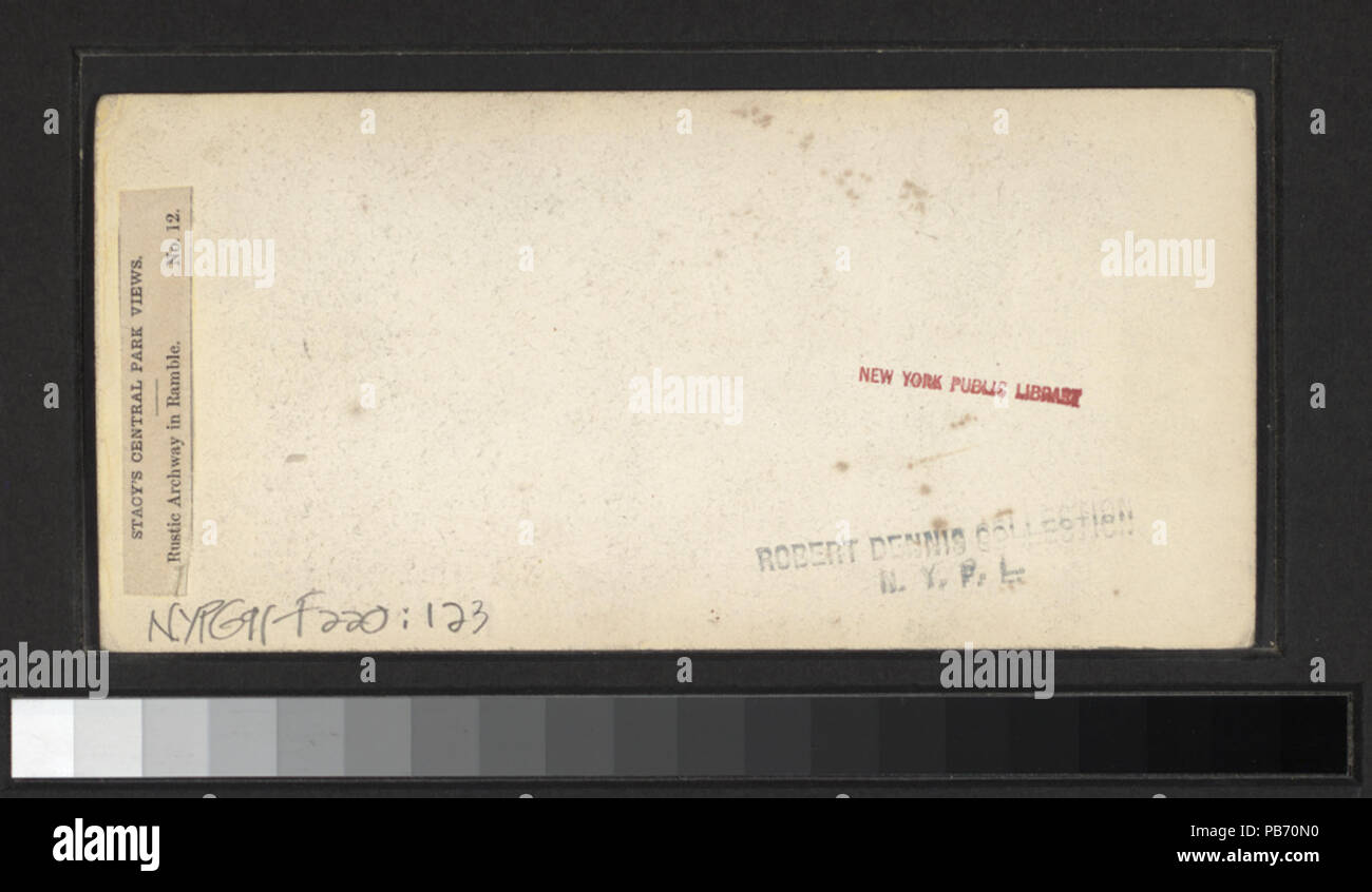 1278 Rustic Archway in Ramble (NYPL b11708075-G91F220 123B Stock Photo ...