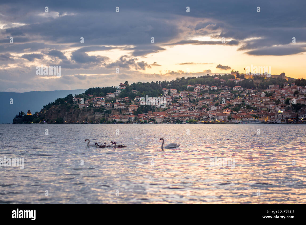 The ohrid lake at sunset hi-res stock photography and images - Alamy