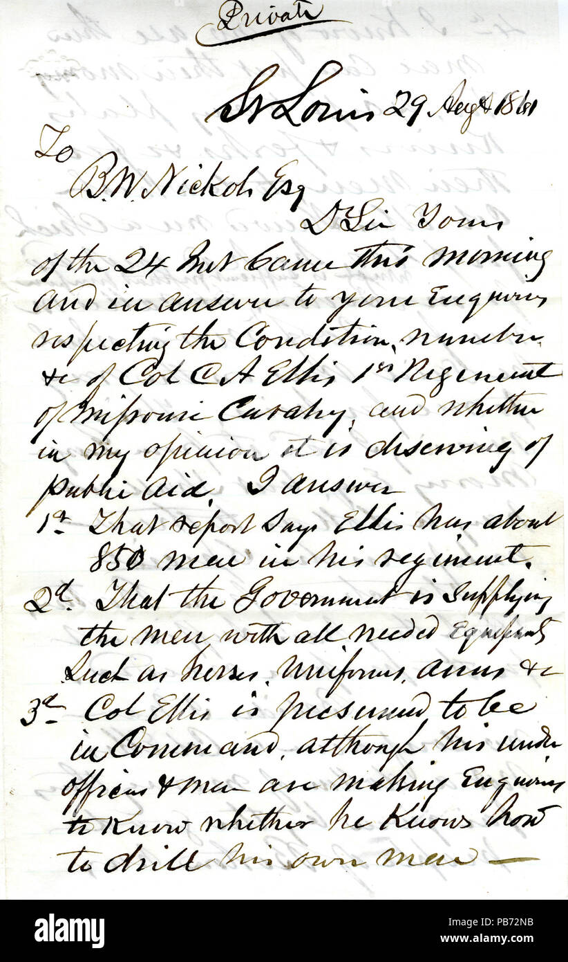 908 Letter signed George Partridge, St. Louis, to B.W. Nichols, Esq ...