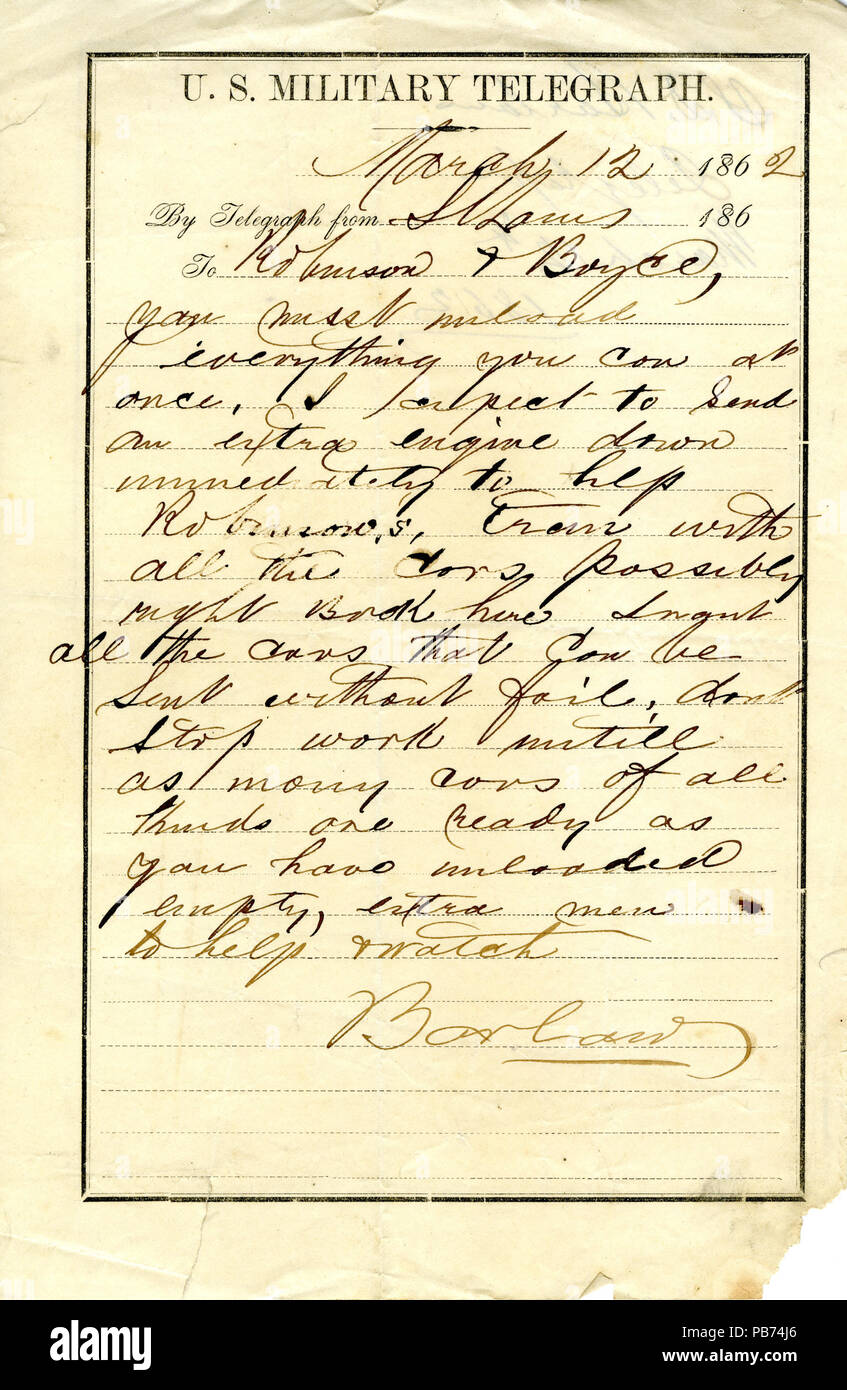 Civil war u s military telegraph hi-res stock photography and images ...