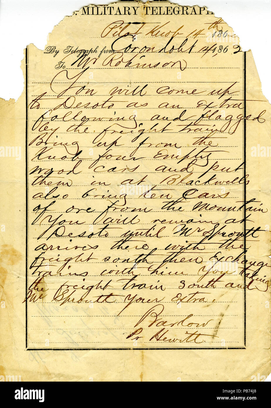 Civil war u s military telegraph hi-res stock photography and images ...