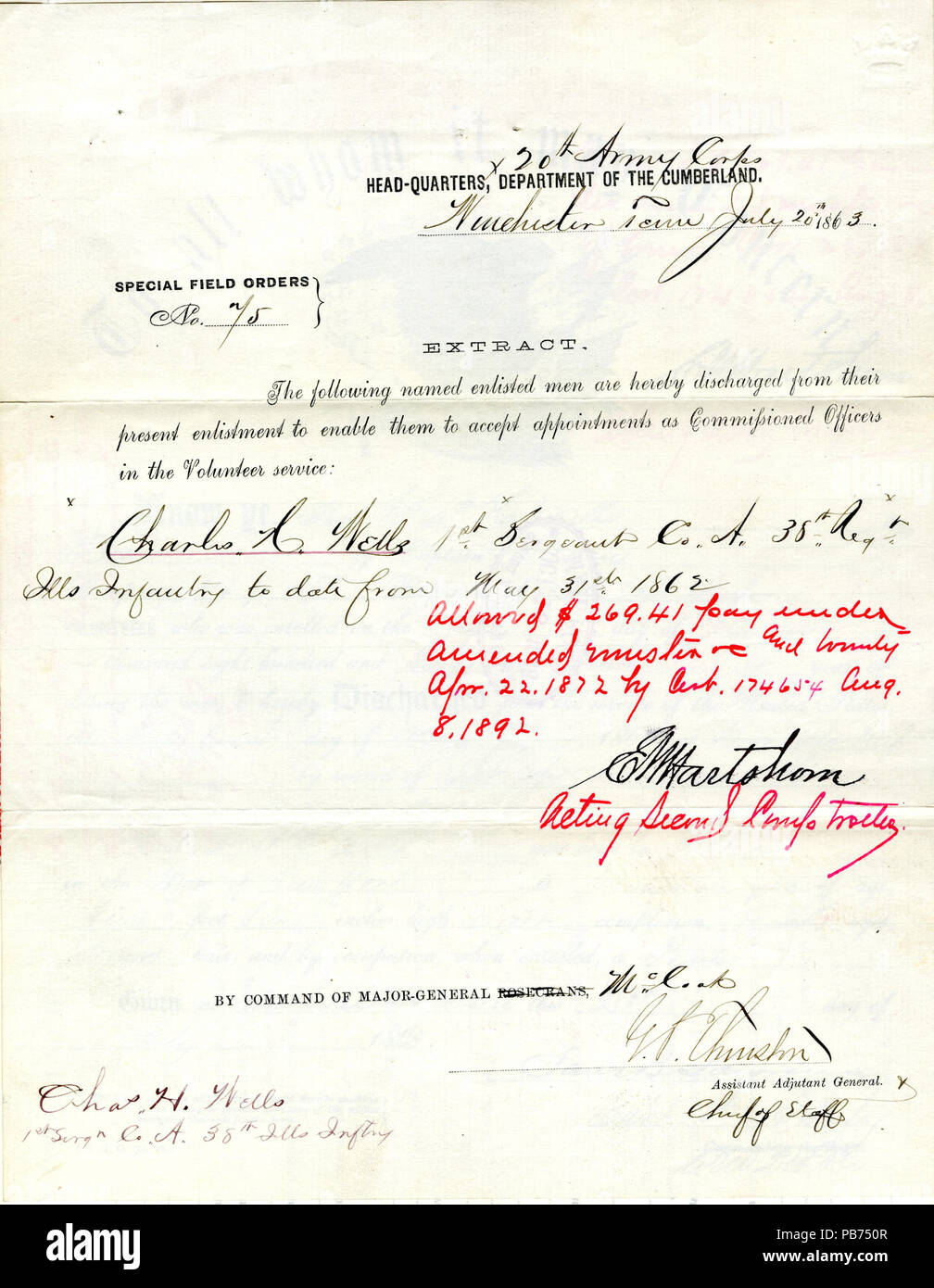 1557 Special Field Orders No. 75, Head-Quarters 20th Army Corps ...