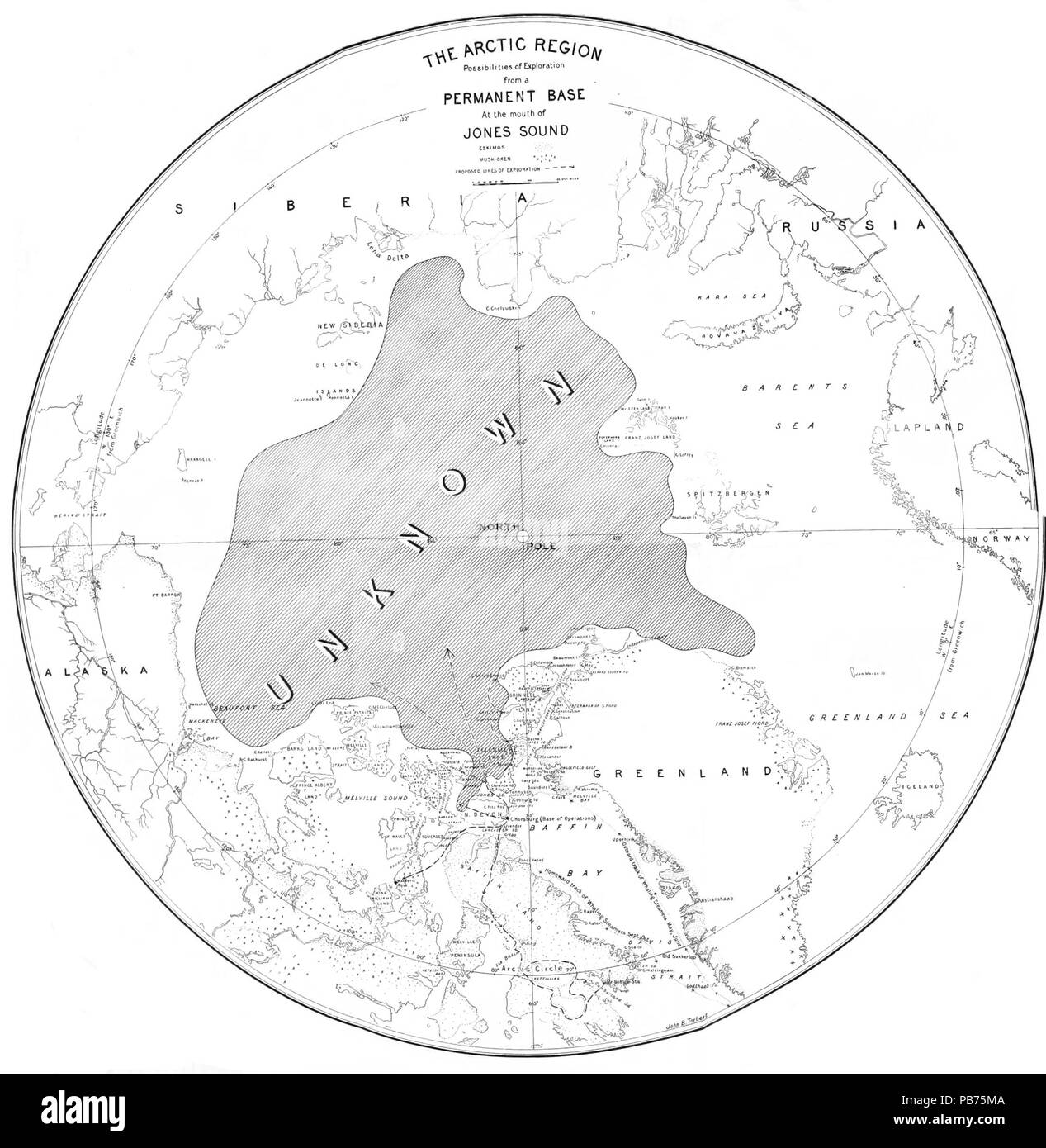 Polar regions map hi-res stock photography and images - Alamy