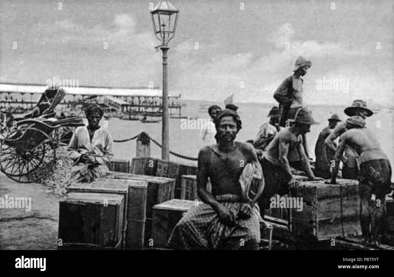 1190 Photographic Views of Singapore Plate 13 Group of Coolies Stock ...