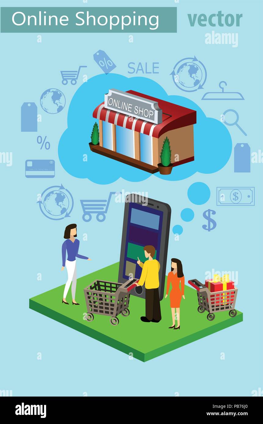 Mobile shopping e-commerce Stock Vector Image & Art - Alamy