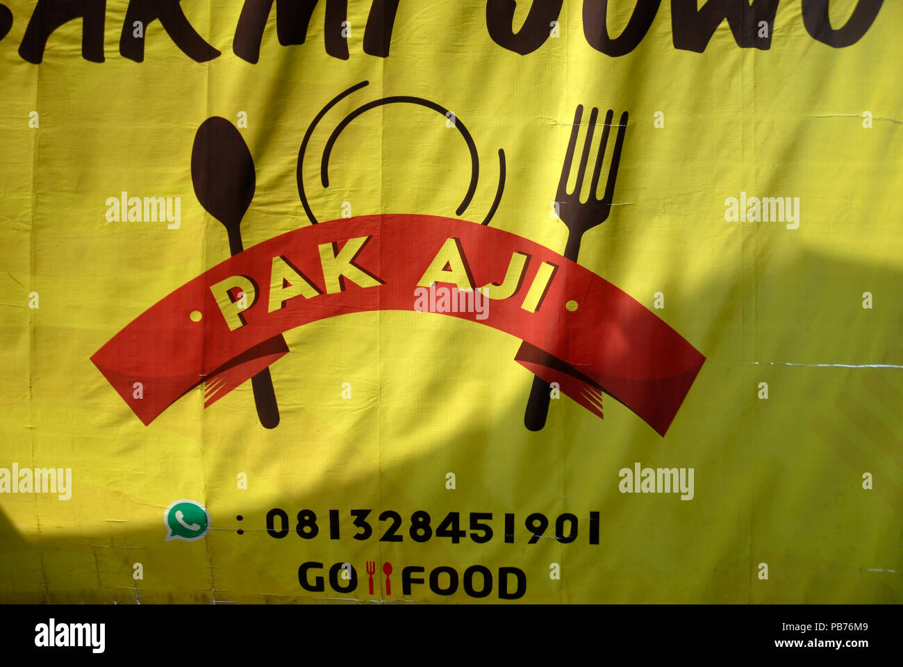 Pak Aji Good Food sign, Yogyakarta, Indonesia Stock Photo - Alamy