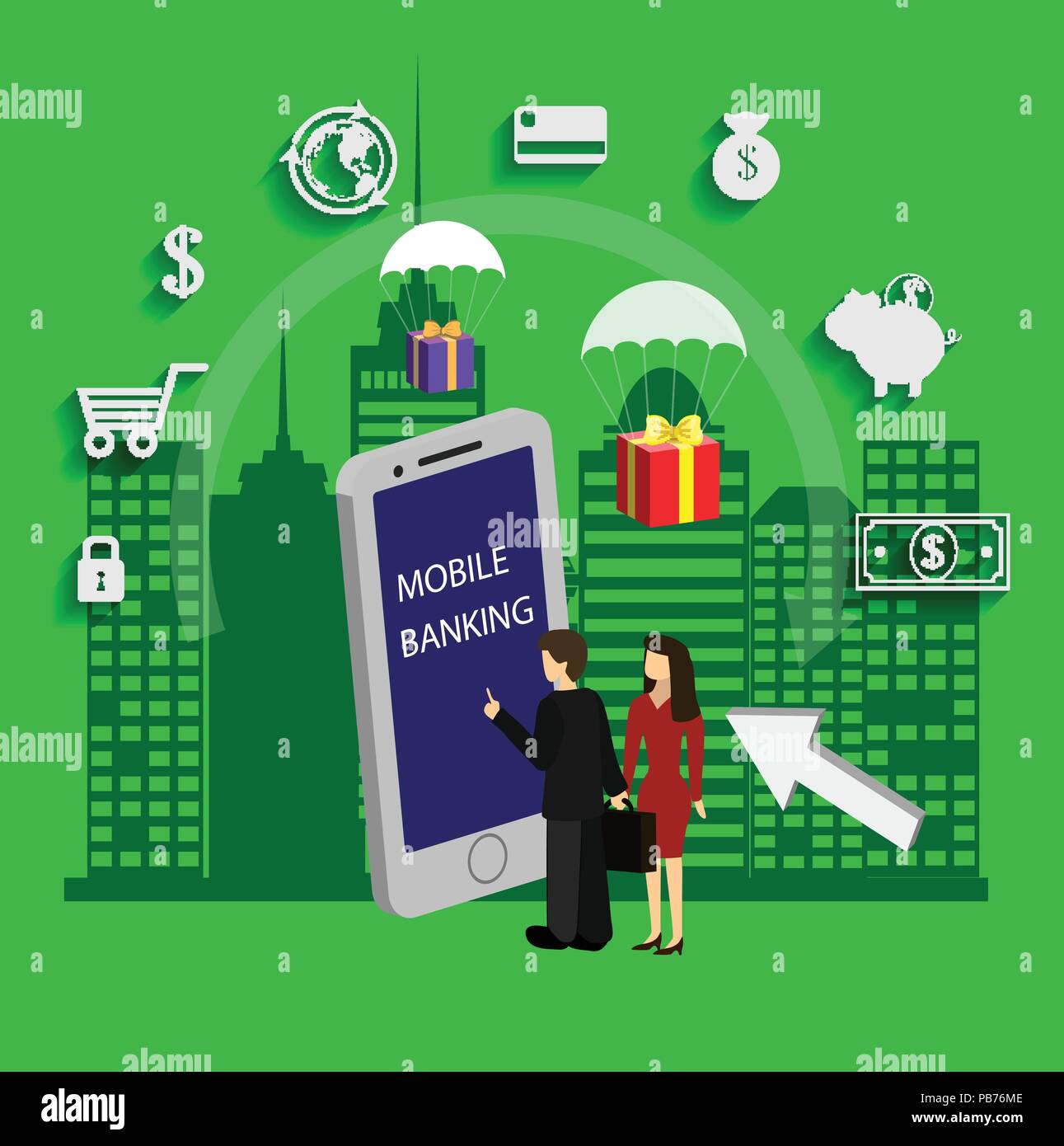 Money transfer smartphone bank Stock Vector Images - Alamy