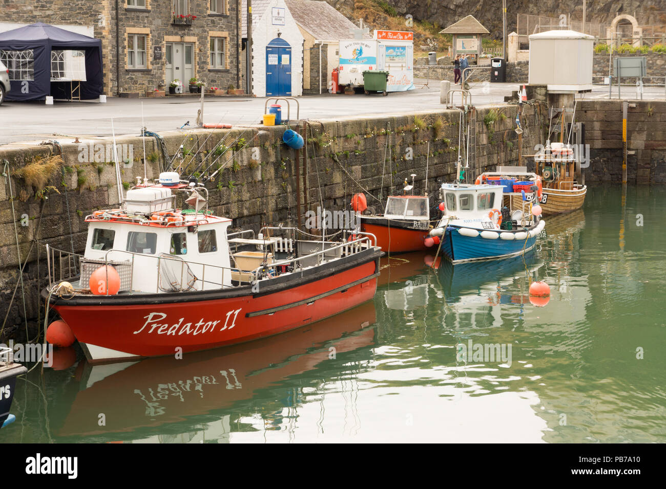 Fishing boats in harbour. Dumfries and Galloway. Port Patrick. Scotland ...