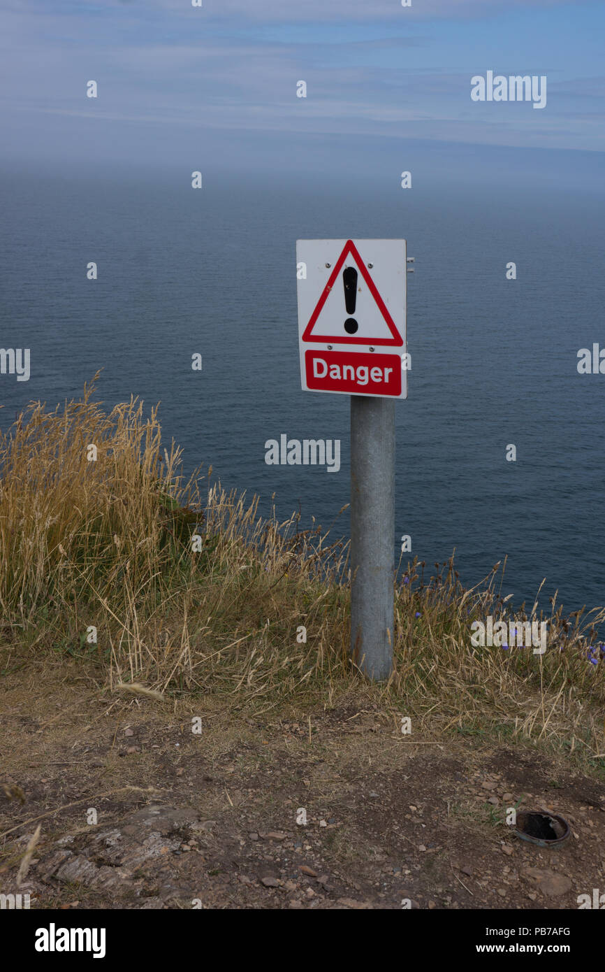 Scotland warning sign cliffs hi-res stock photography and images - Alamy