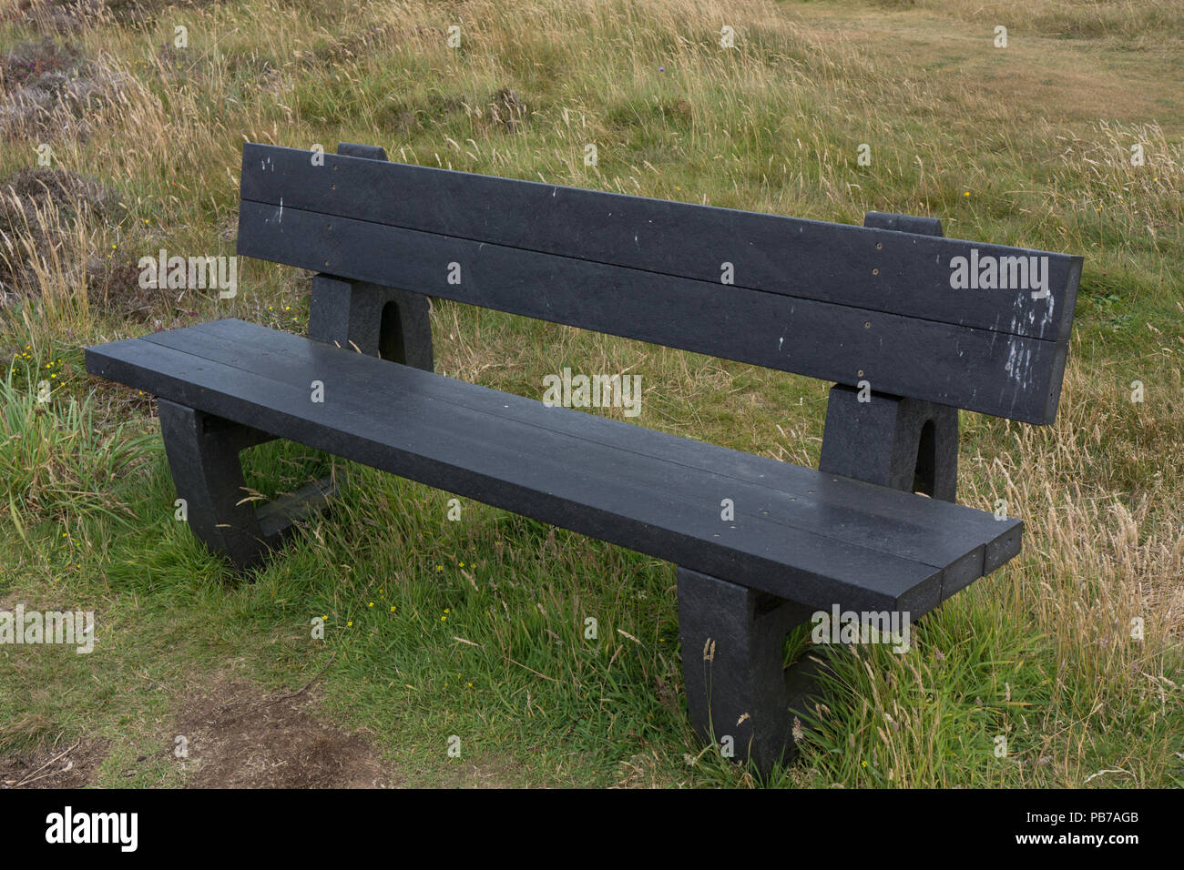Recycled plastic made into bench. . Scotland Stock Photo - Alamy