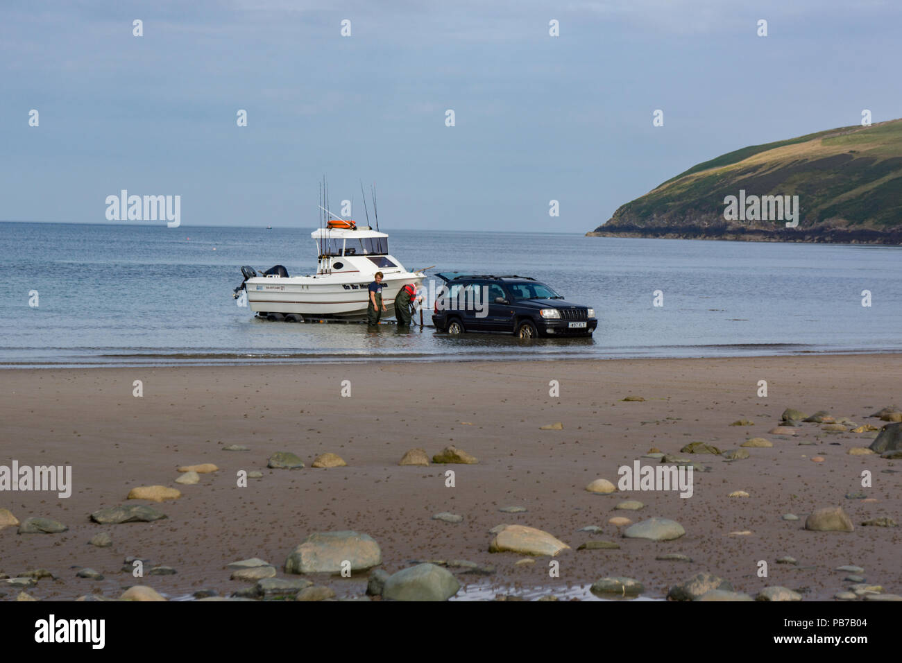 Collecting boat from sea. Mull of Galloway. Scotland Stock Photo - Alamy