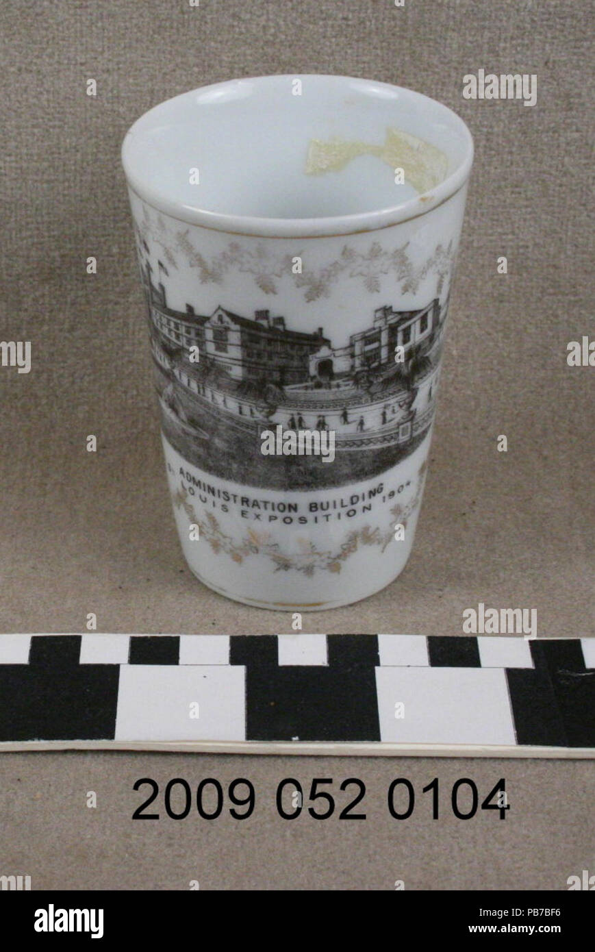 1850 White Ceramic Tumbler With Black Transfer Image of Administration ...