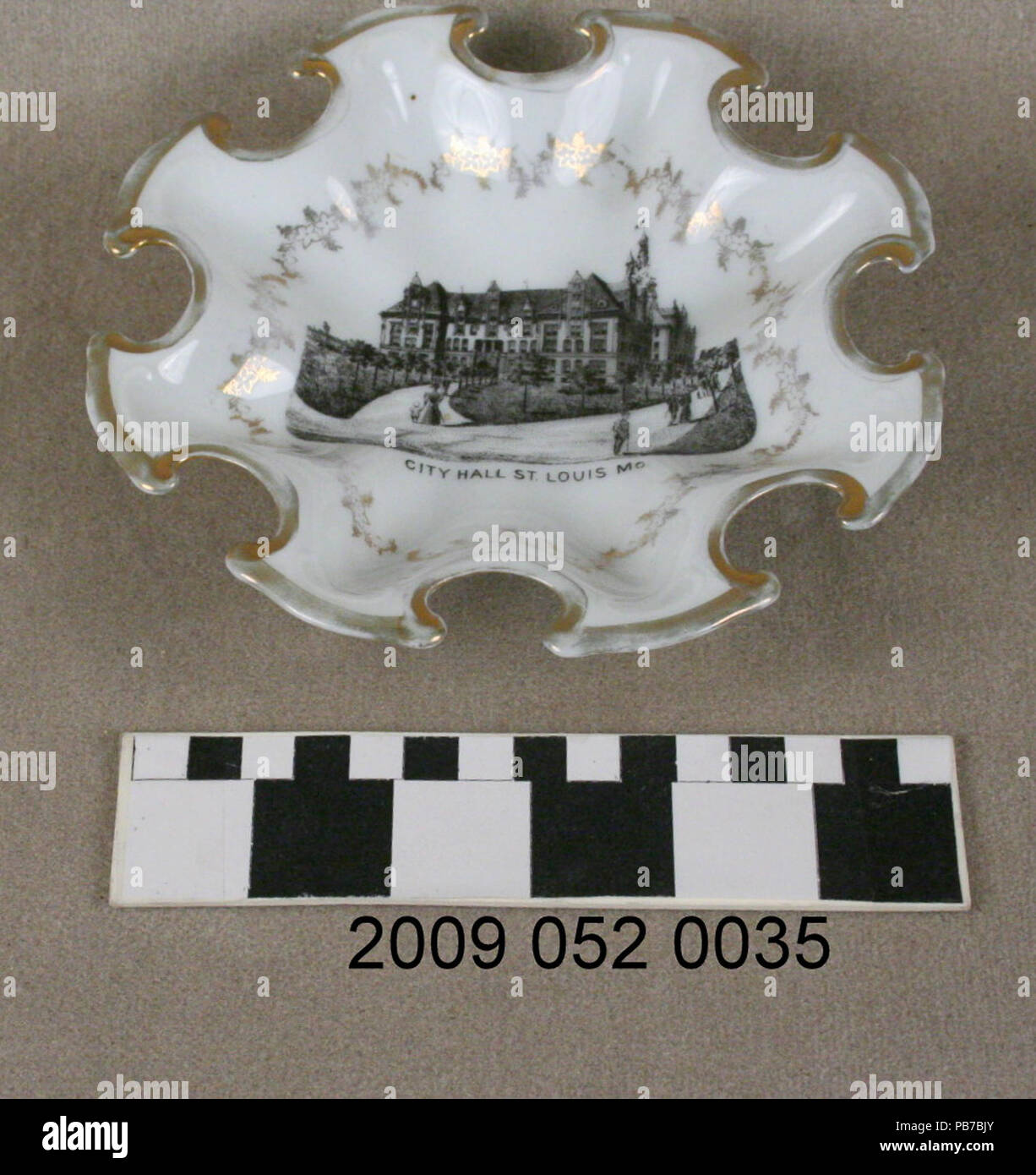 1850 White Ceramic Candy Dish With Black Transfer Image of the City ...