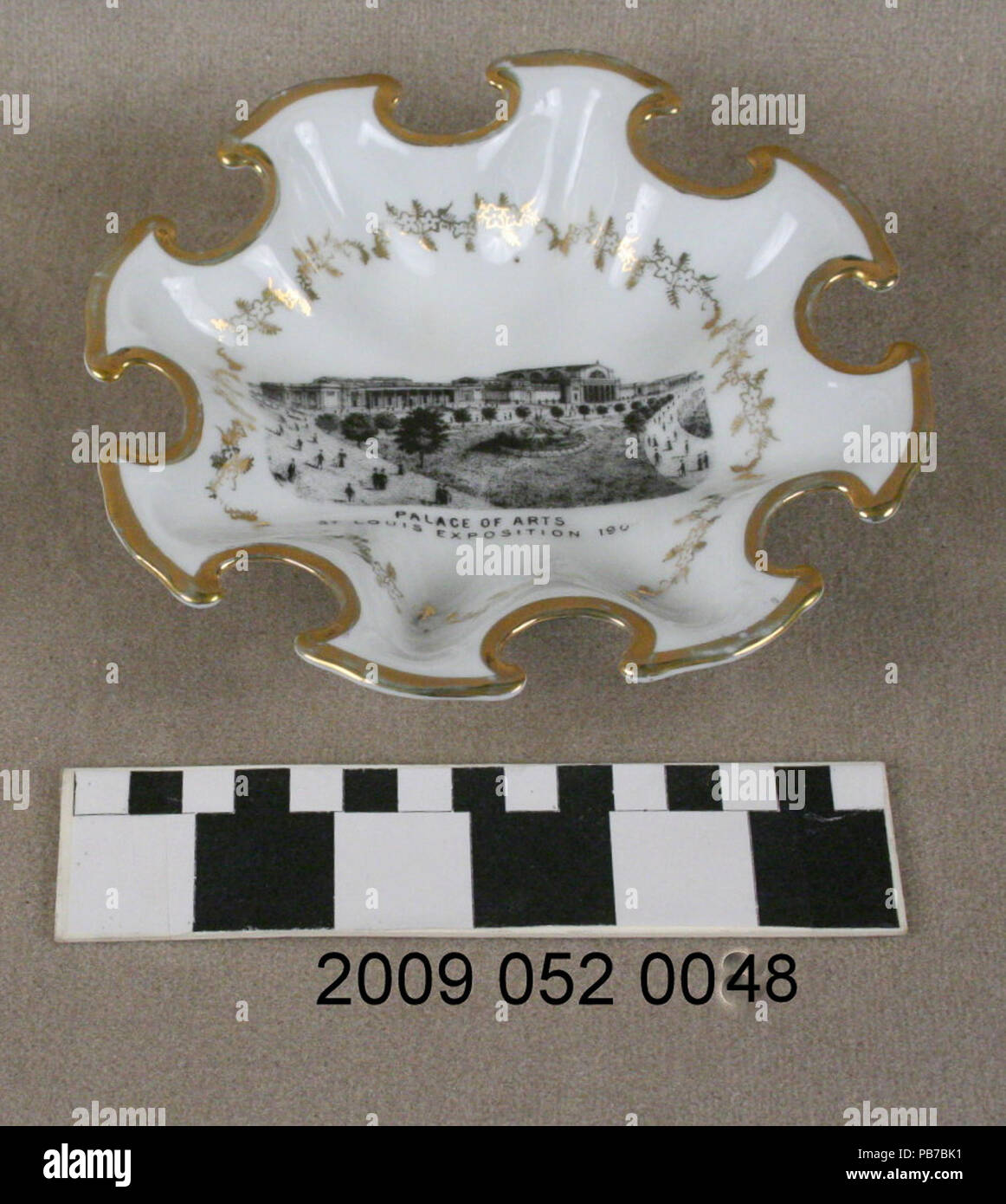 1850 White Ceramic Candy Dish With Black Transfer Image of Palace of ...