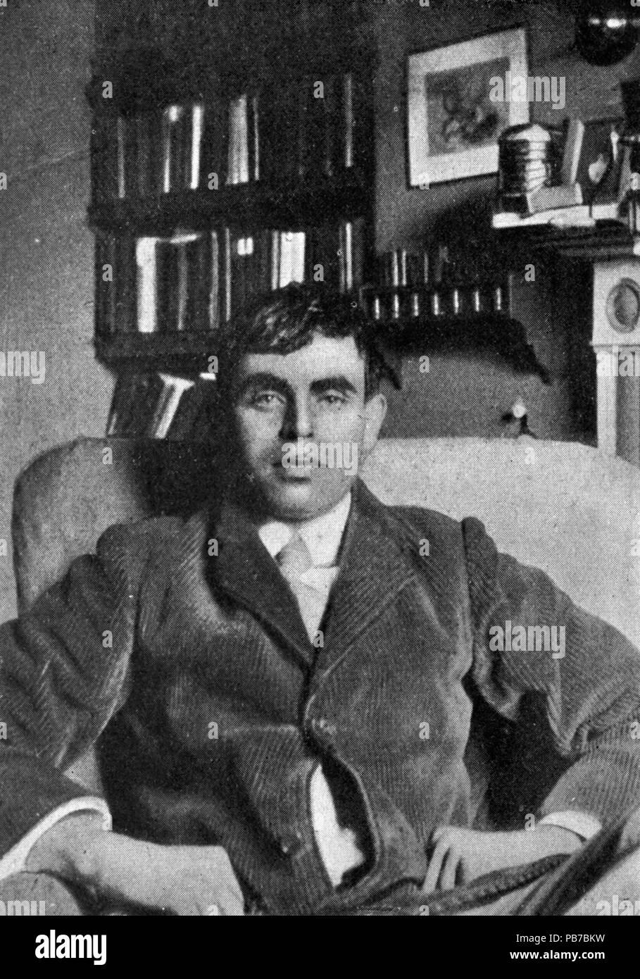 . James Elroy Flecker (1884-1915), in his rooms at Cambridge . circa ...