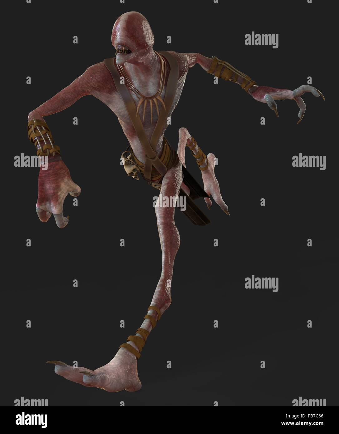 3D illustration blind demon monster isolated on gray background Stock ...