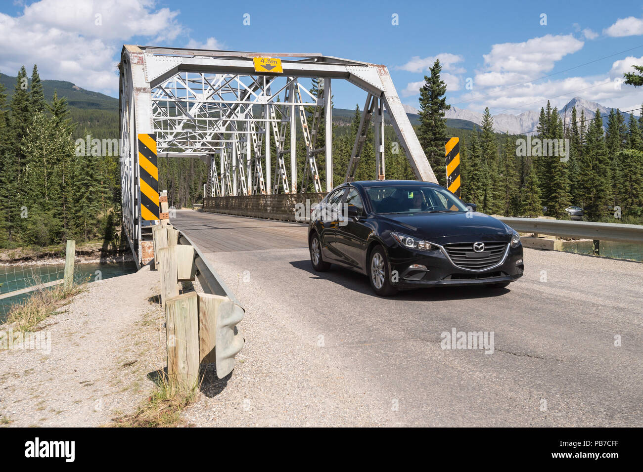 Bridge over the Bow RIver, Banff-Windermere Highway, Hwy 93, Castle ...