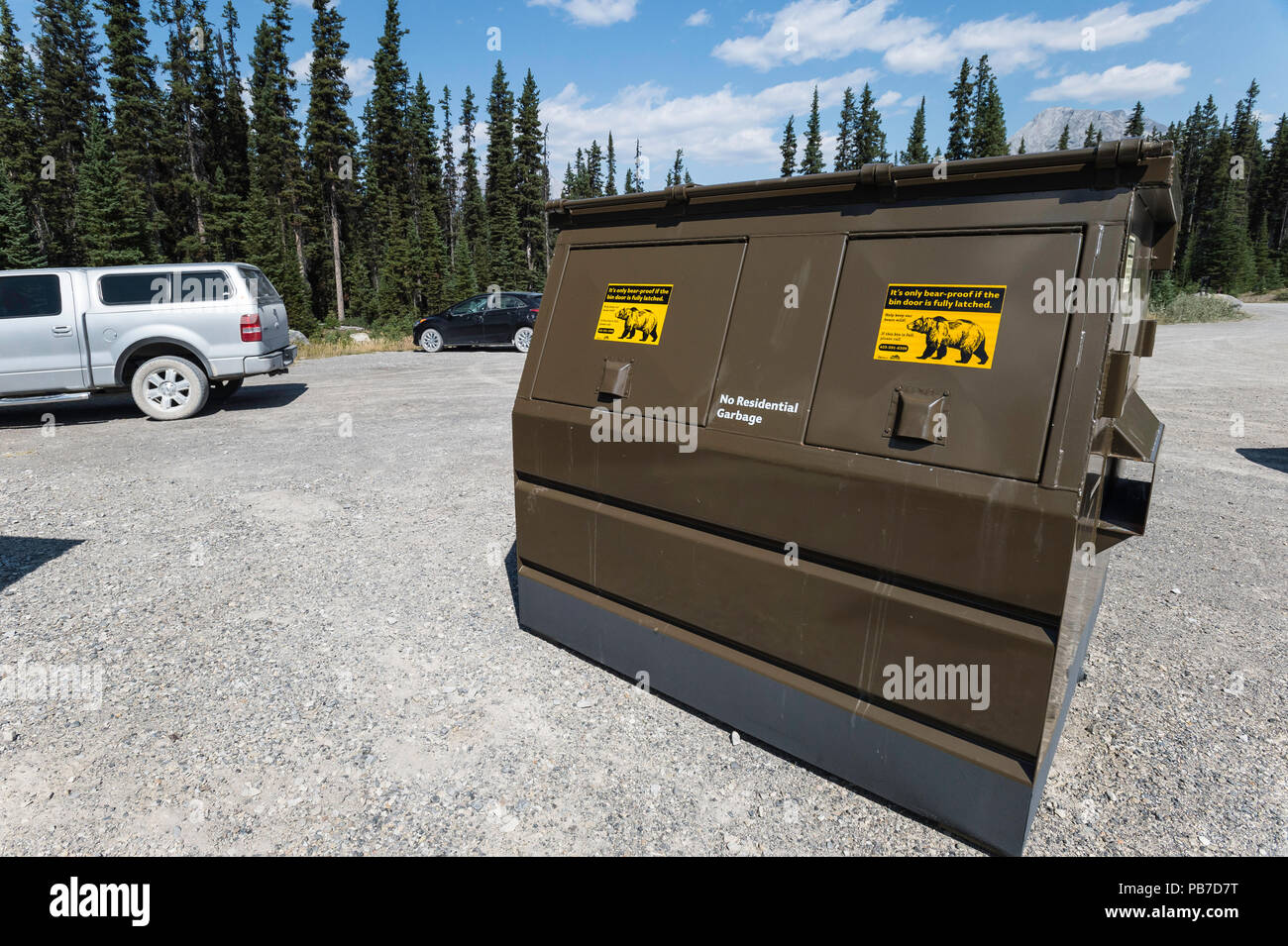Garbage dumpster, Spray Valley Provincial Park, Kananaskis, Alberta ...