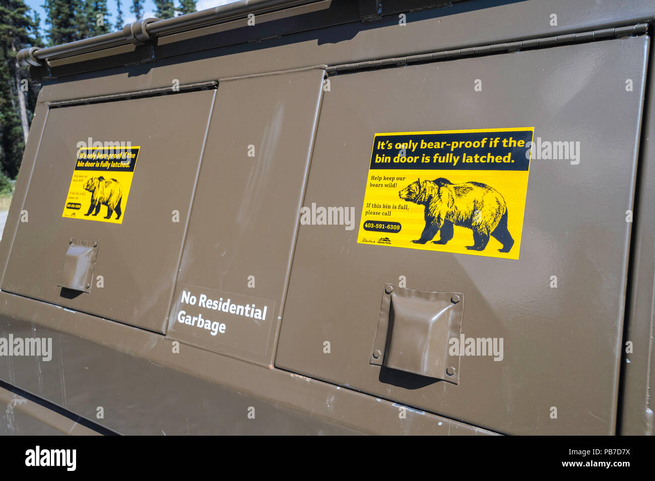 Garbage dumpster, Spray Valley Provincial Park, Kananaskis, Alberta ...