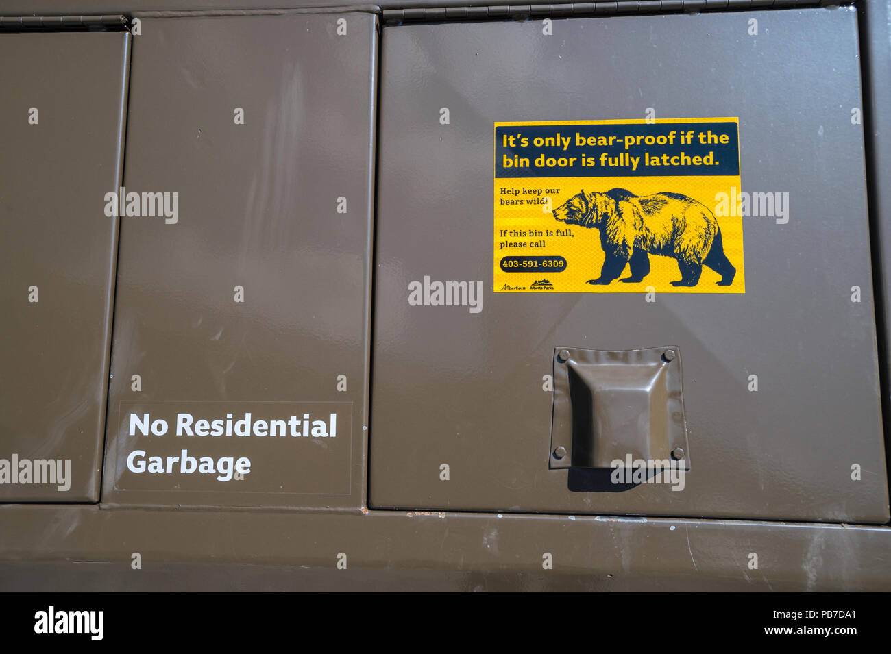 Garbage dumpster, Spray Valley Provincial Park, Kananaskis, Alberta ...