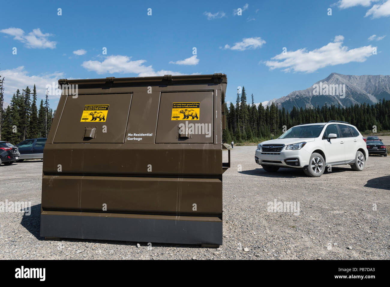 Garbage dumpster, Spray Valley Provincial Park, Kananaskis, Alberta ...