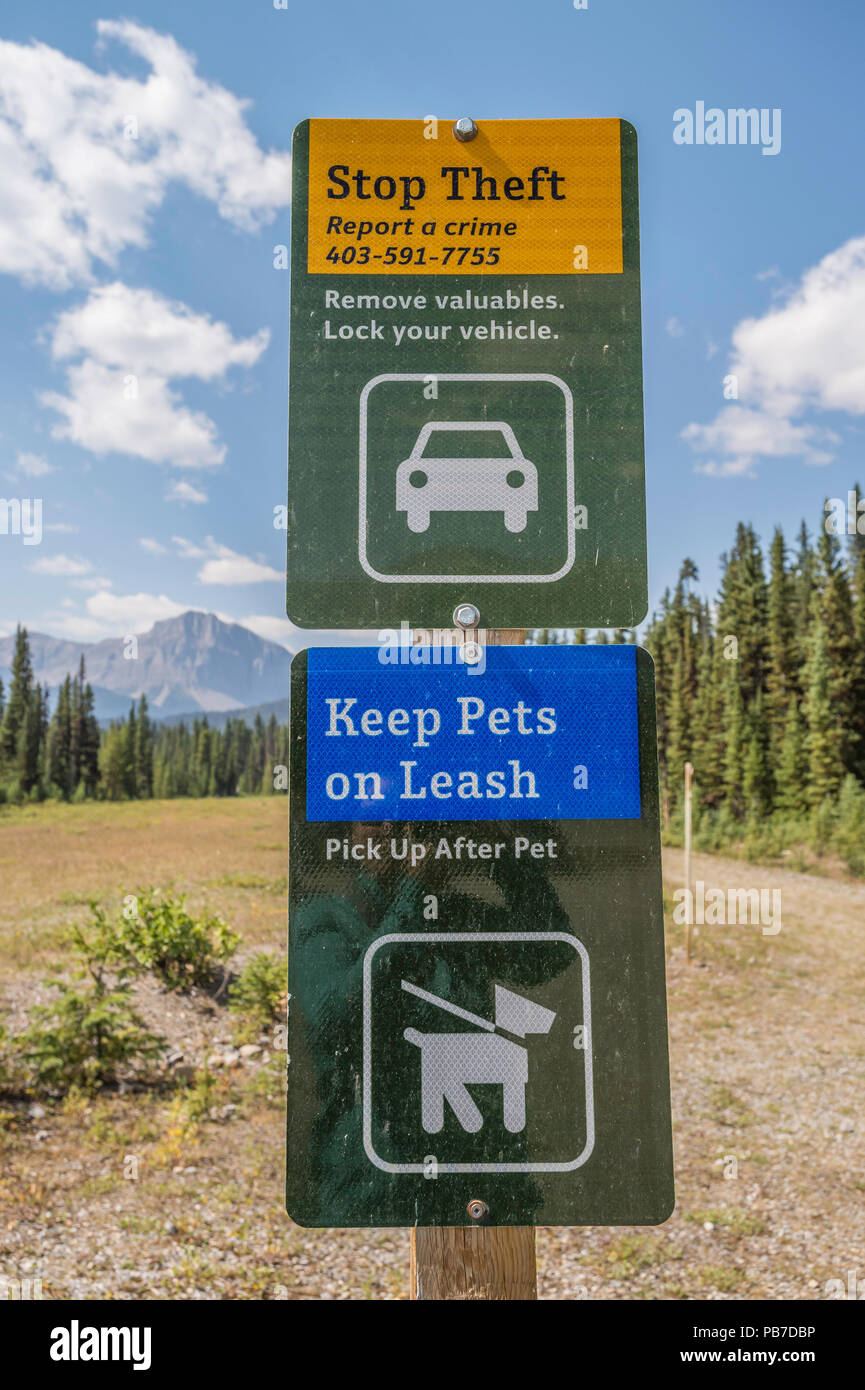 Information sign, Spray Valley Provincial Park, Kananaskis, Alberta ...