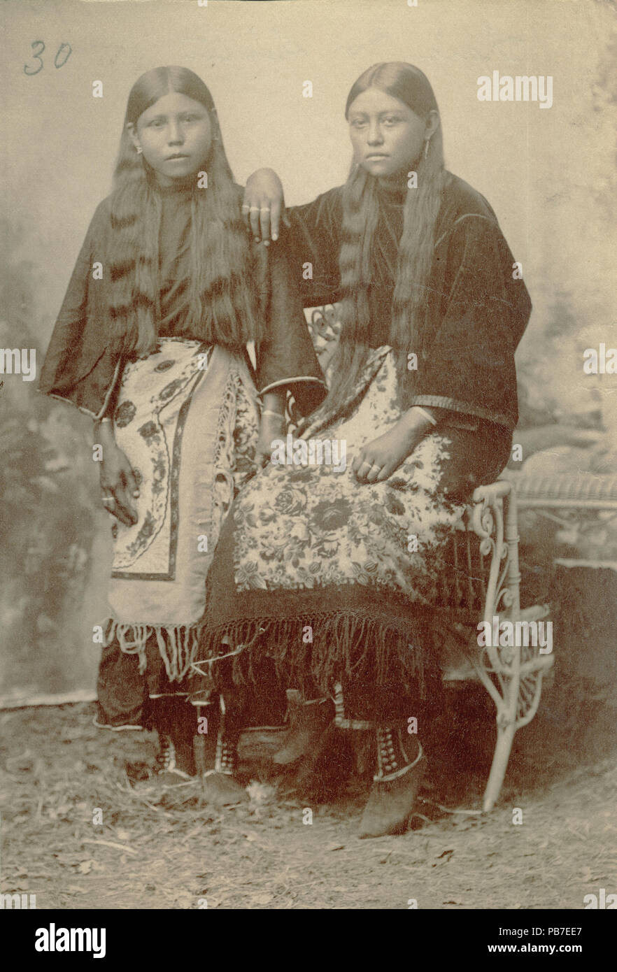 . English: Title: Isic and her sister, Comanche girls. between circa ...