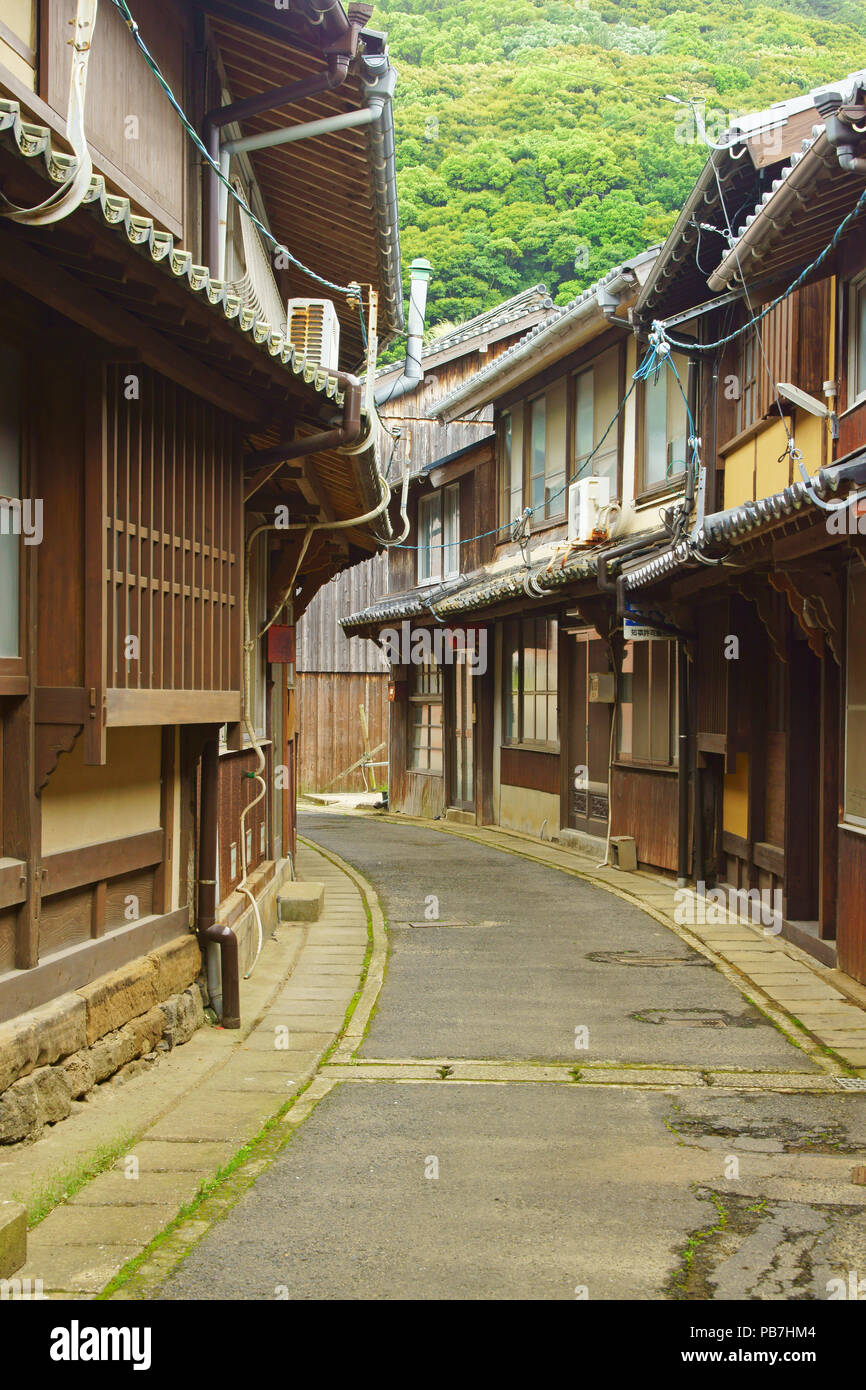 Townscape in Azuchioshima Island, Nagasaki Prefecture, Japan Stock ...