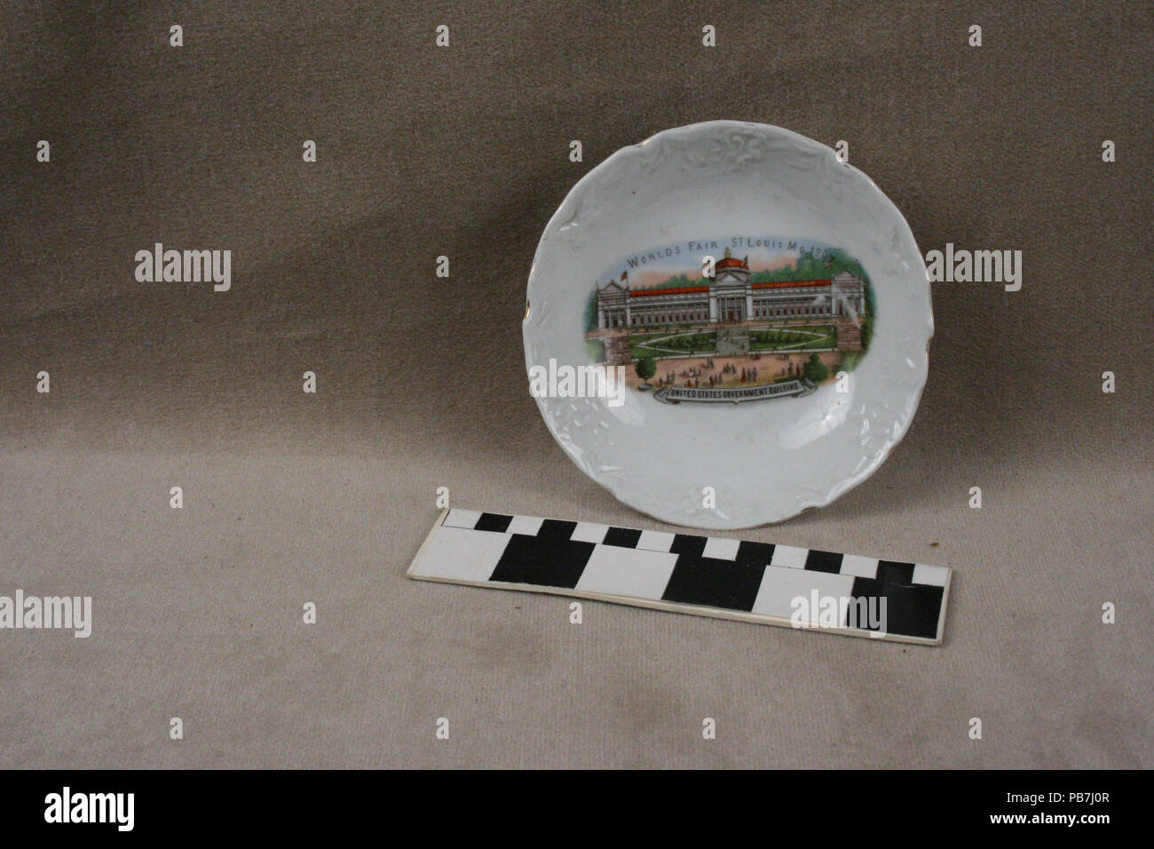 1850 White Ceramic Candy Dish With Color Transfer Image of the United ...