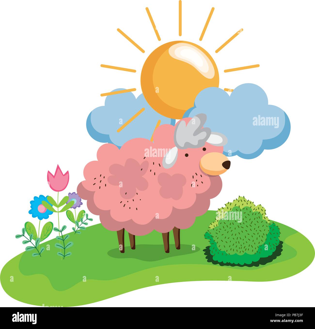 Walking sheep Stock Vector Images - Alamy