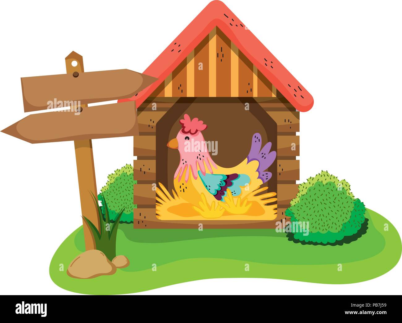 hen farm animal inside house laying Stock Vector Image & Art - Alamy