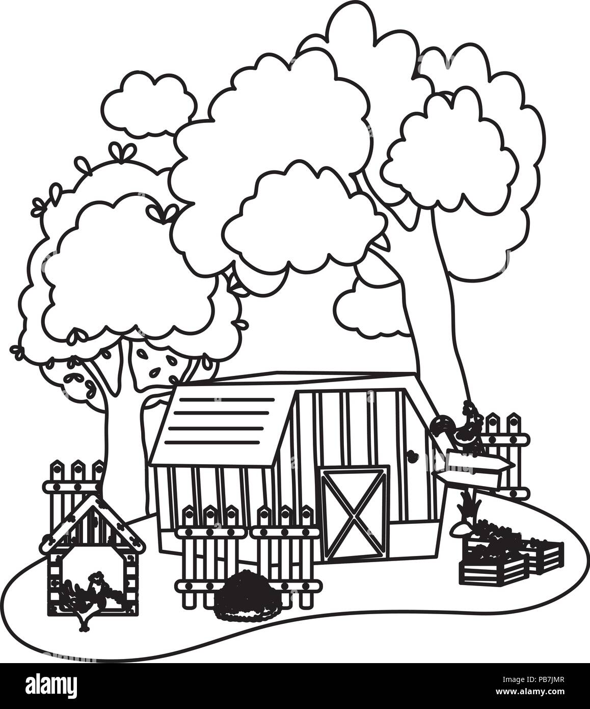 Rustic chicken house Stock Vector Images - Alamy