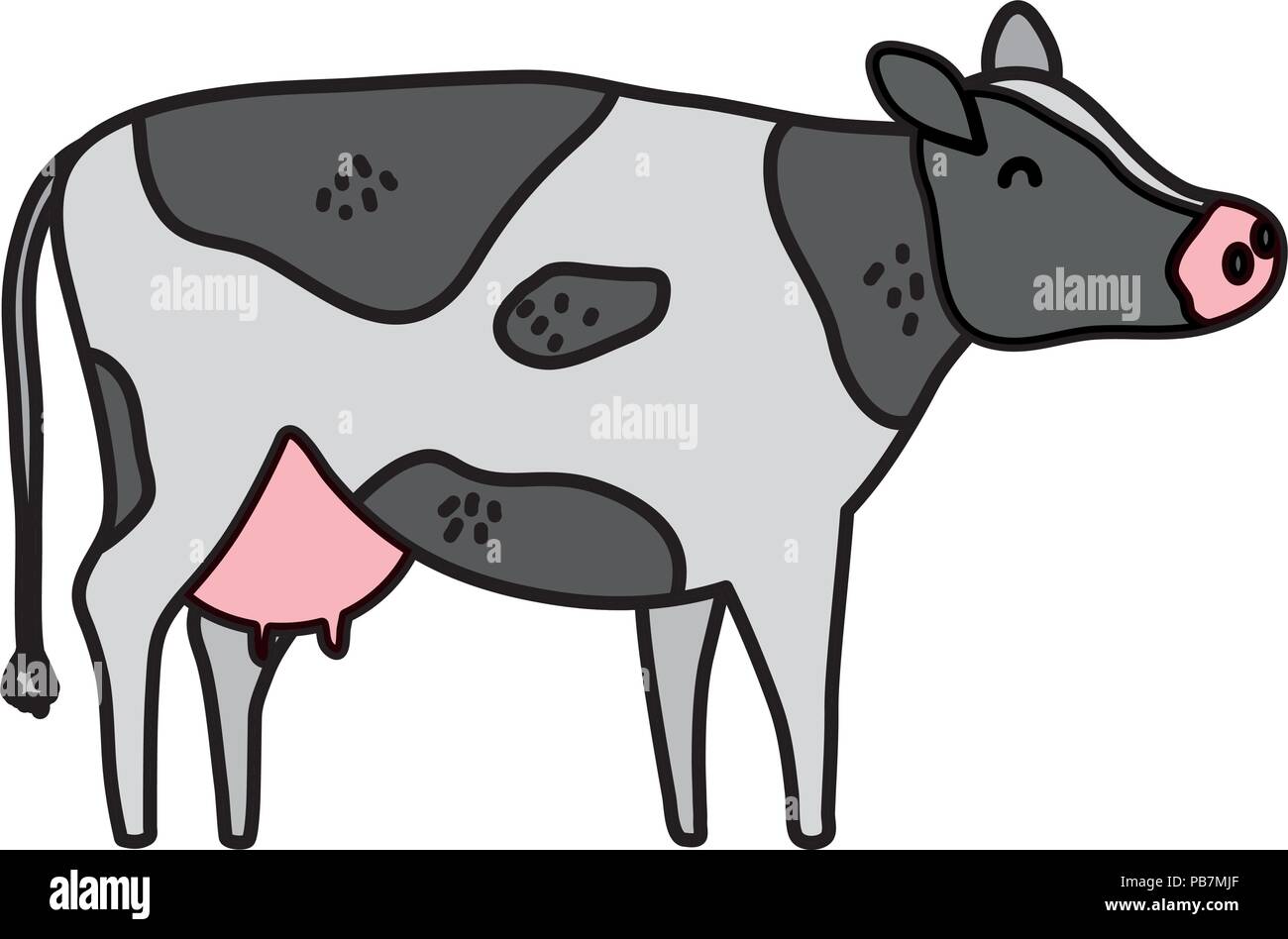 color cute cow farm animal icon Stock Vector Image & Art - Alamy