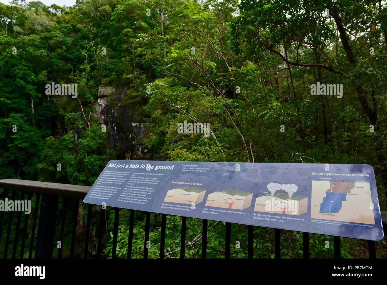 The information sign describing how Mount Hypipamee Crater formed ...