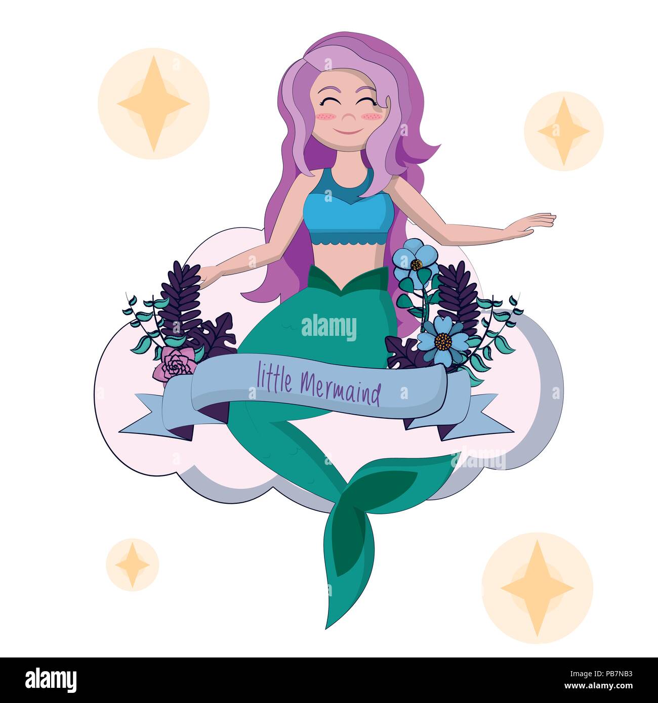 Beautiful and magic mermaid Stock Vector Image & Art - Alamy