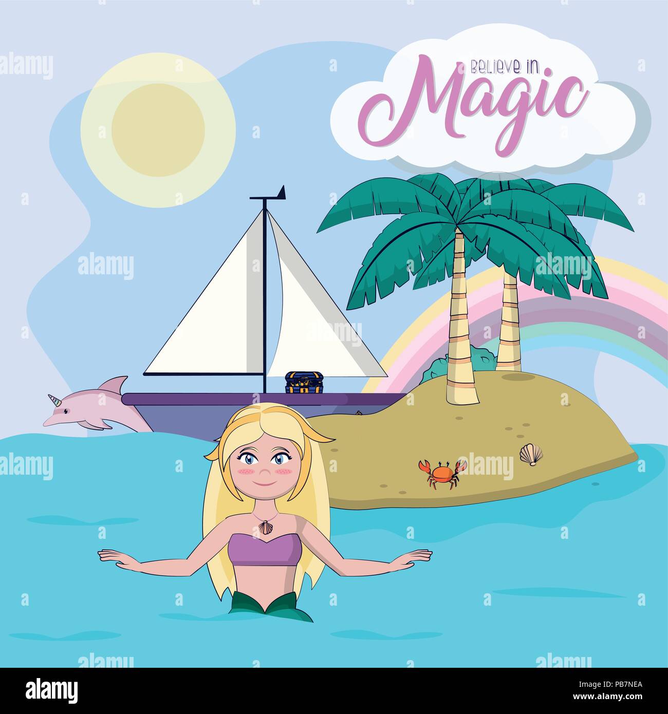 Beautiful and magic mermaid Stock Vector Image & Art - Alamy