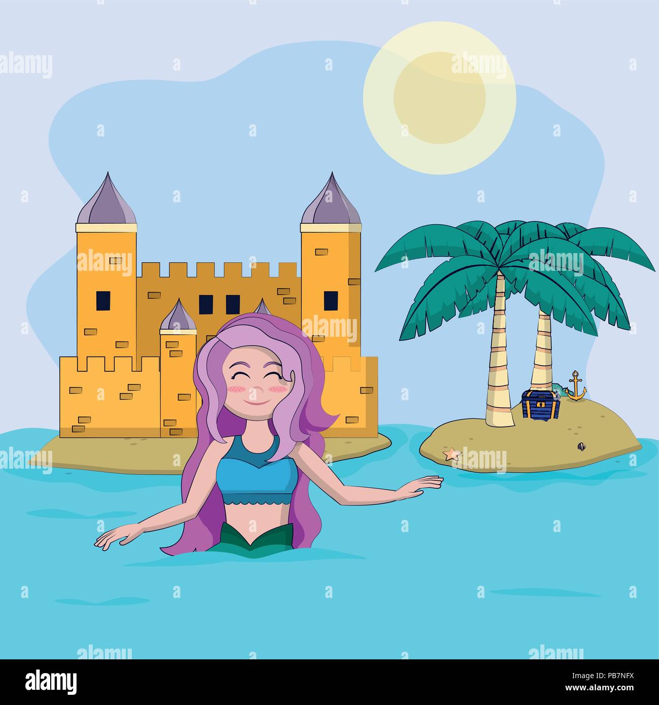 Beautiful and magic mermaid Stock Vector Image & Art - Alamy