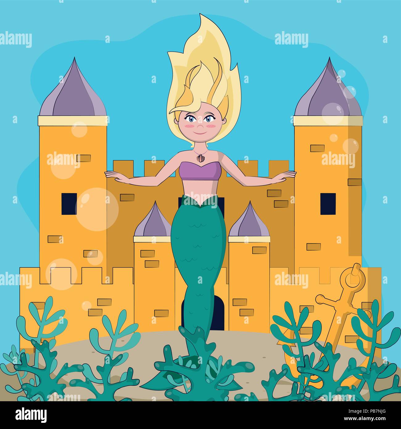 Beautiful and magic mermaid Stock Vector Image & Art - Alamy