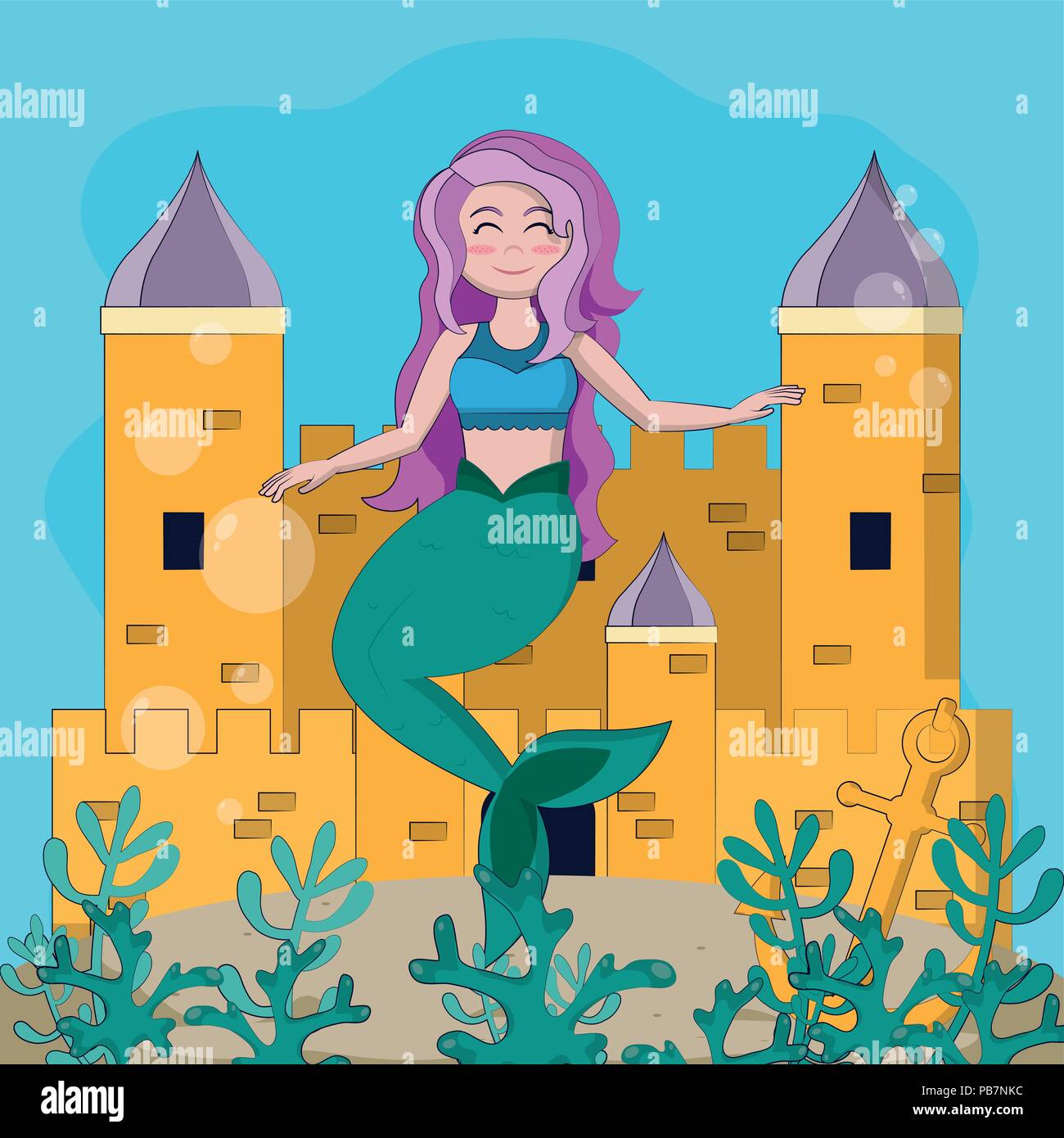 Beautiful and magic mermaid Stock Vector Image & Art - Alamy