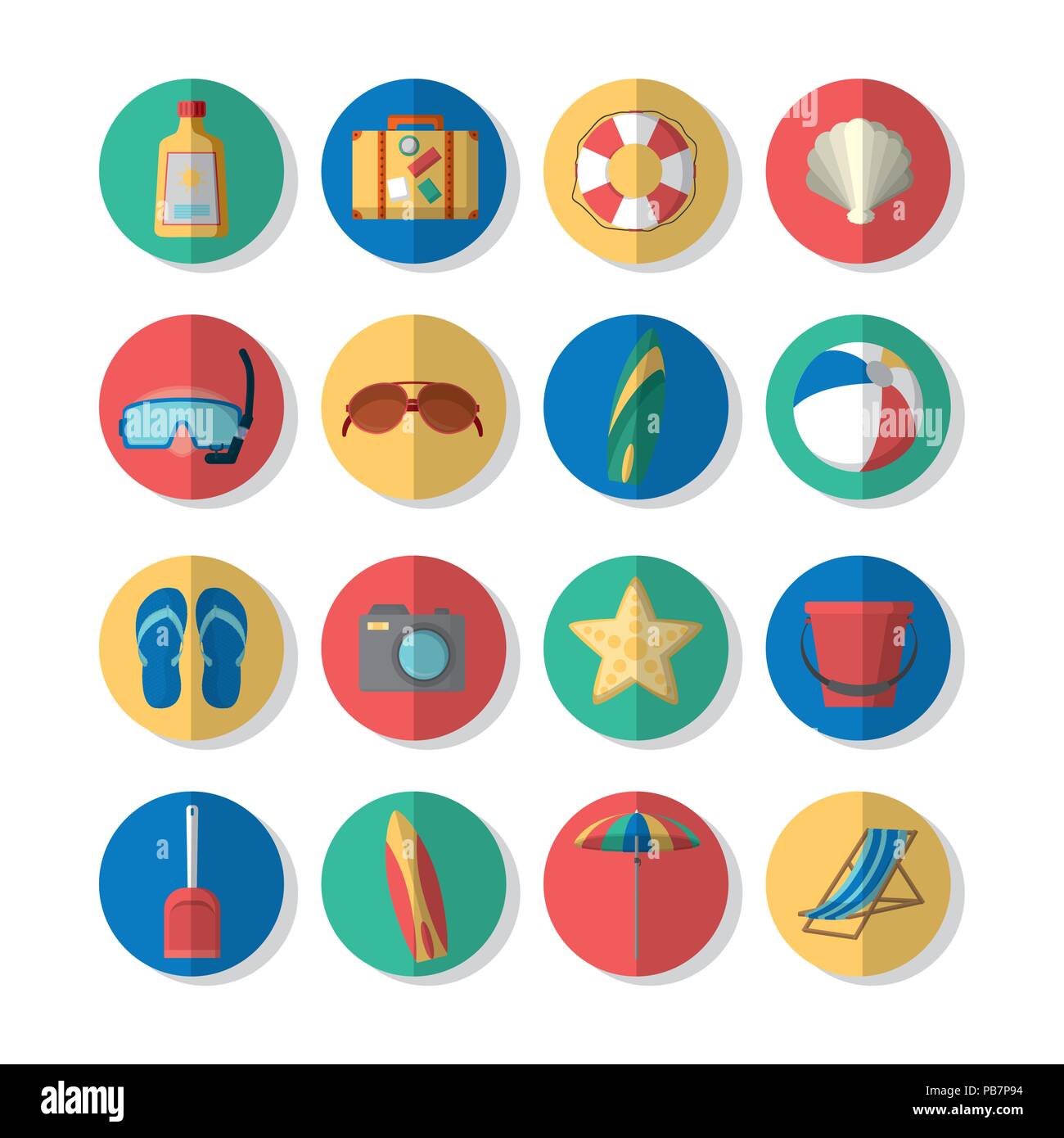 Set of summer icons Stock Vector Image & Art - Alamy