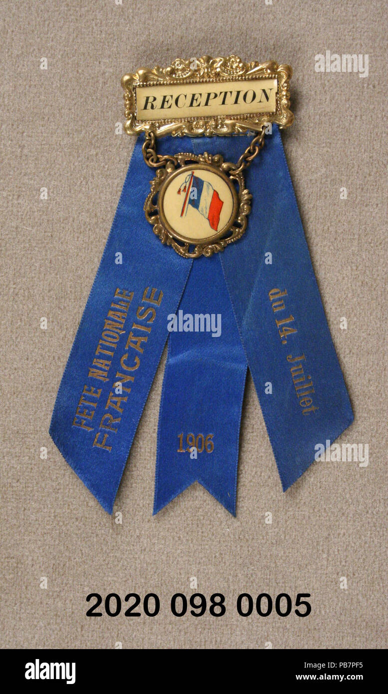 1248 Reception Badge for 1906 Fete Nationale Francaise Stock Photo - Alamy
