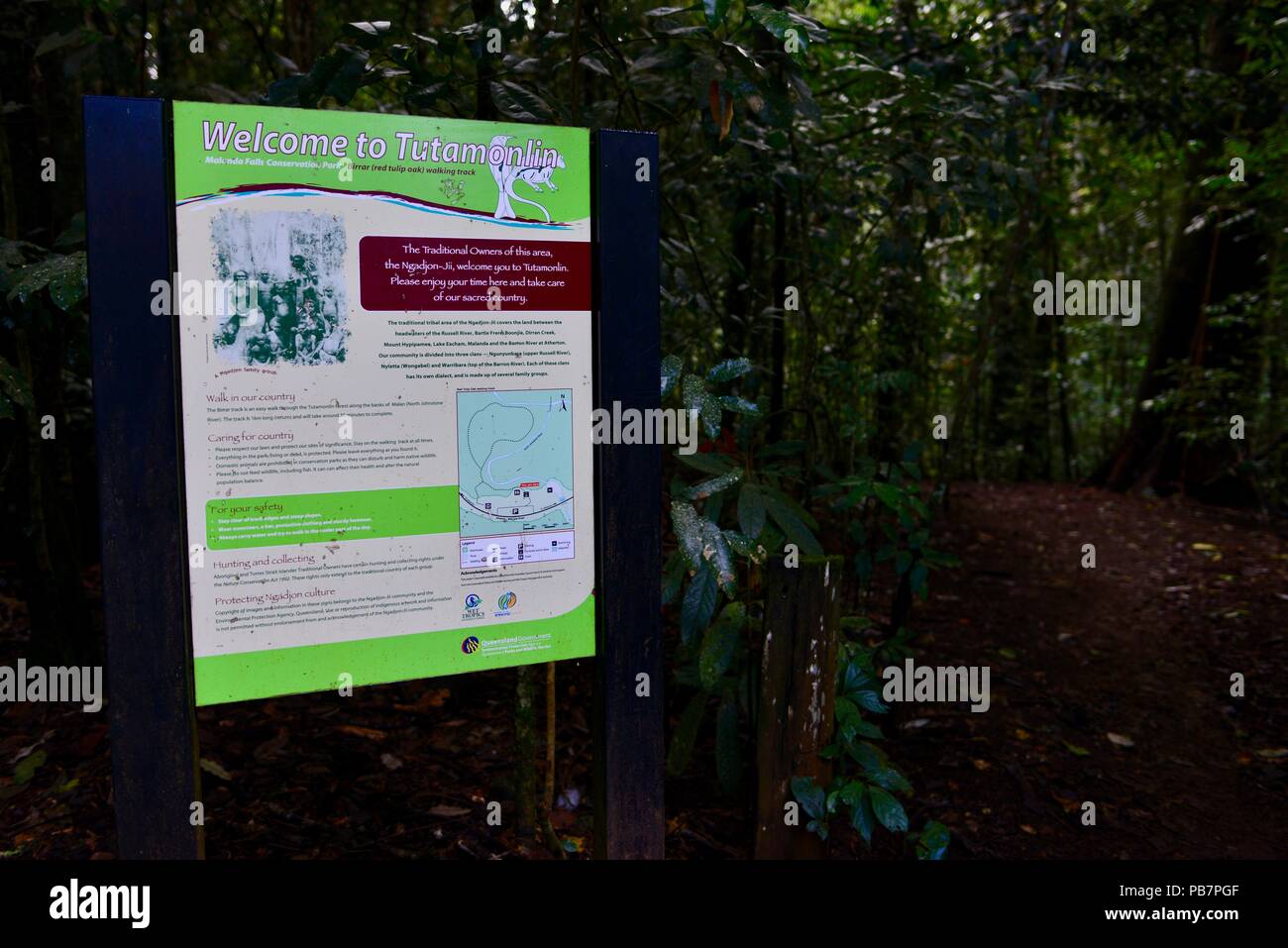 Welcome to Tutamonlin sign, Atherton Tablelands, QLD, Australia Stock ...