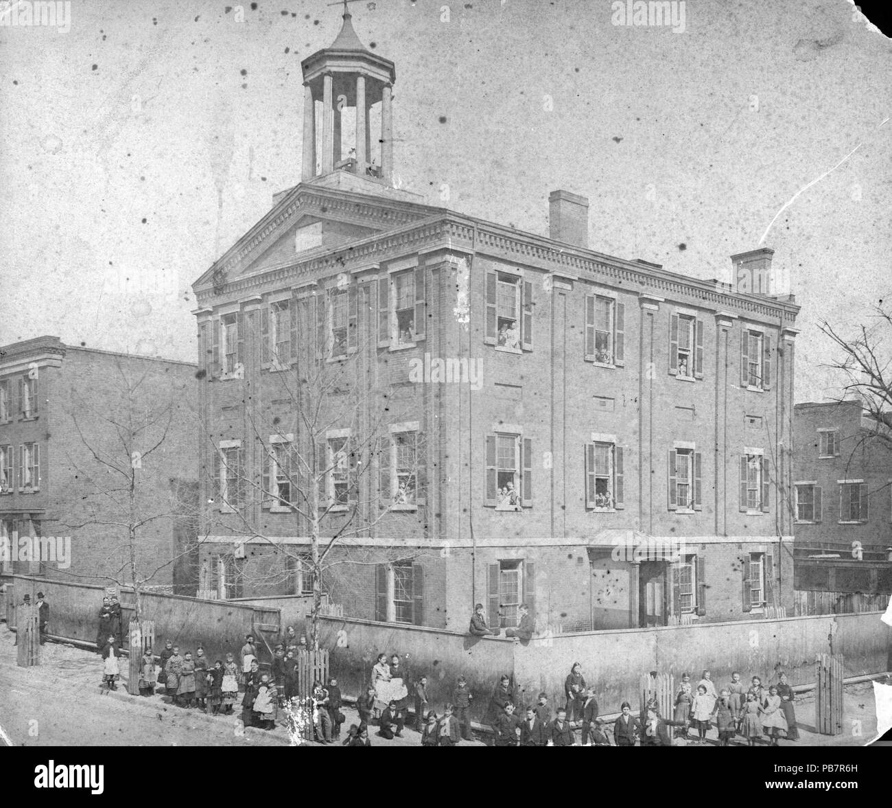 Corner school building in Black and White Stock Photos & Images - Alamy