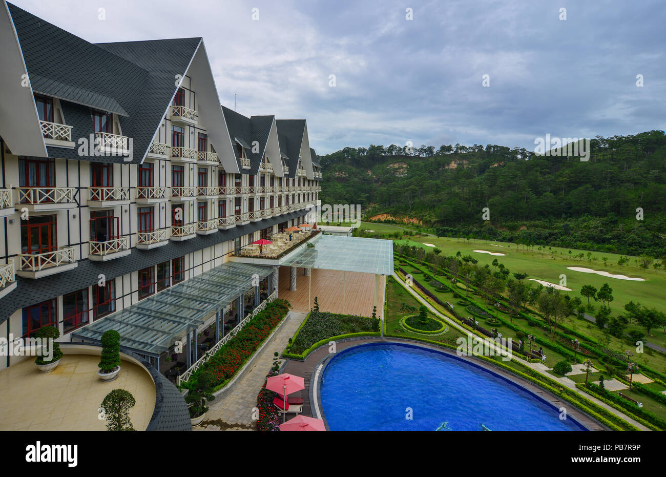 Dalat, Vietnam - Aug 17, 2017. Mountain resort in Dalat, Vietnam. Da ...