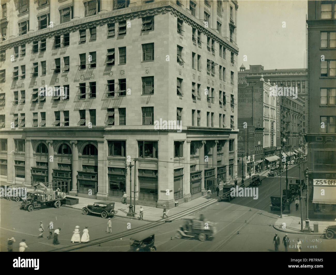 . English: Title: Northeast corner of Twelfth and Olive Streets. circa ...