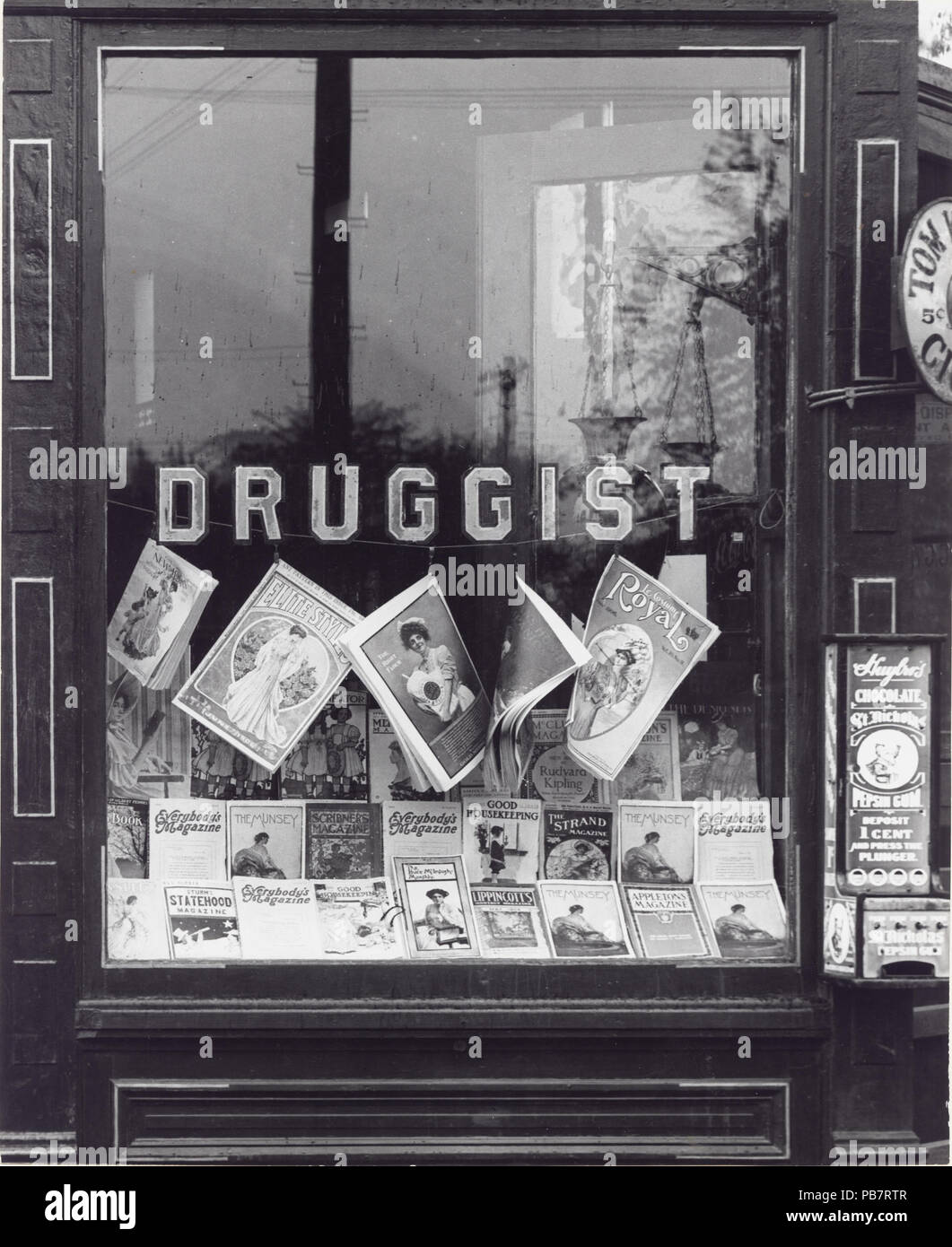 982 Magazines on display in the store front window of the M.C. Kalis ...