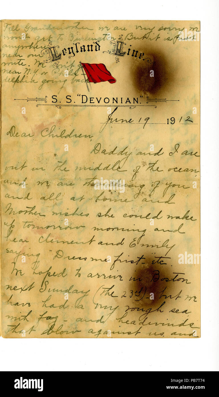903 Letter from Katherine Hurd to her children, on S.S. Devonian ...